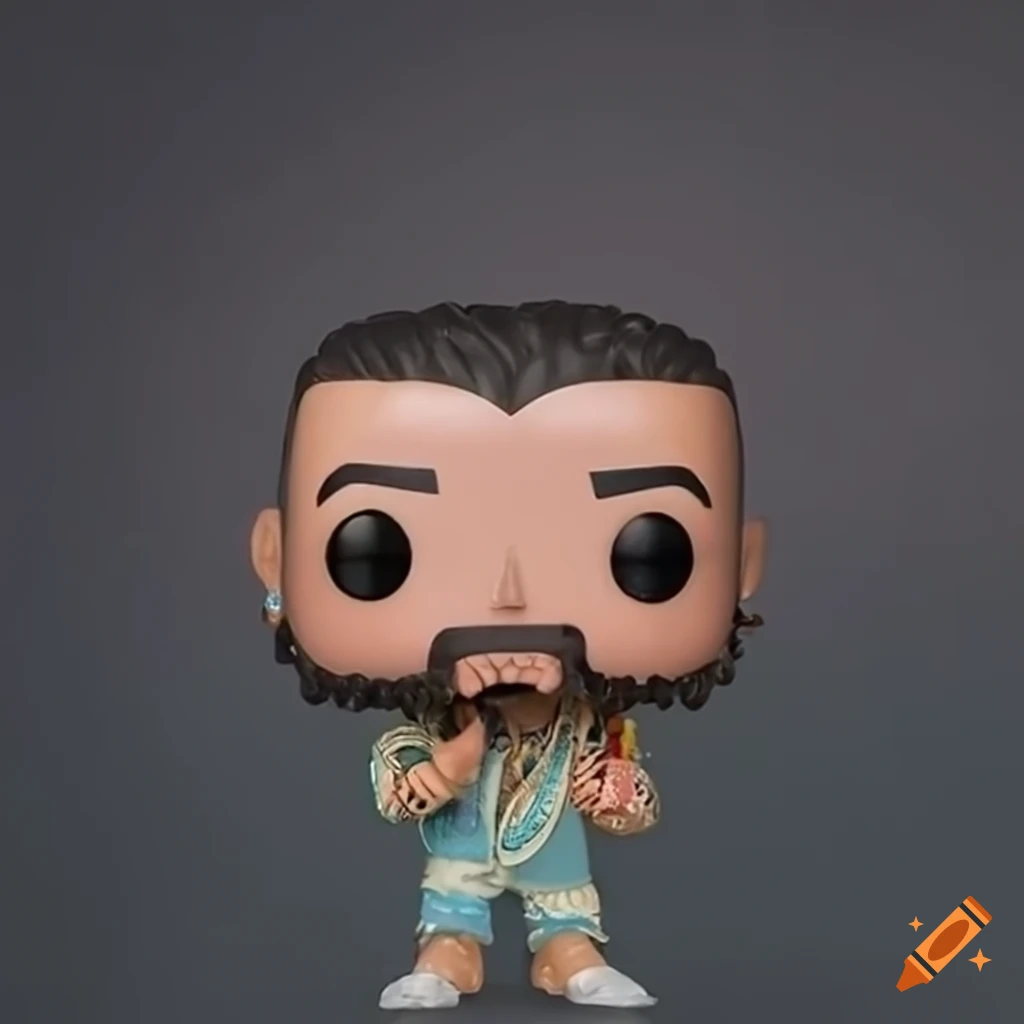 Funko pop of a fun and unique bad bunny with a beard on Craiyon