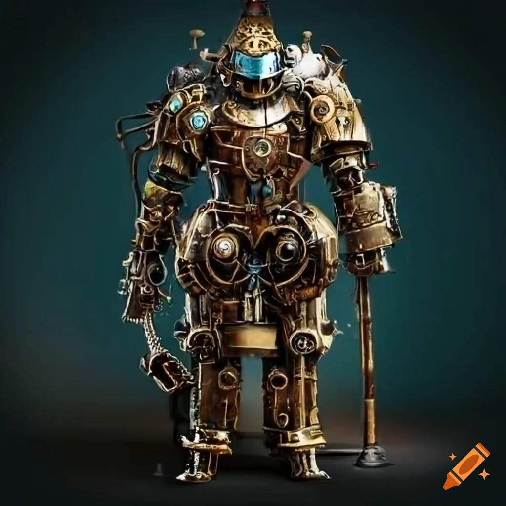 Steampunk robot knight on Craiyon