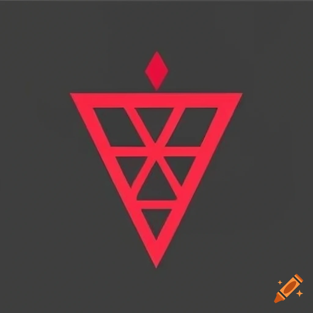 Geometric logo design of an evil triangle on Craiyon
