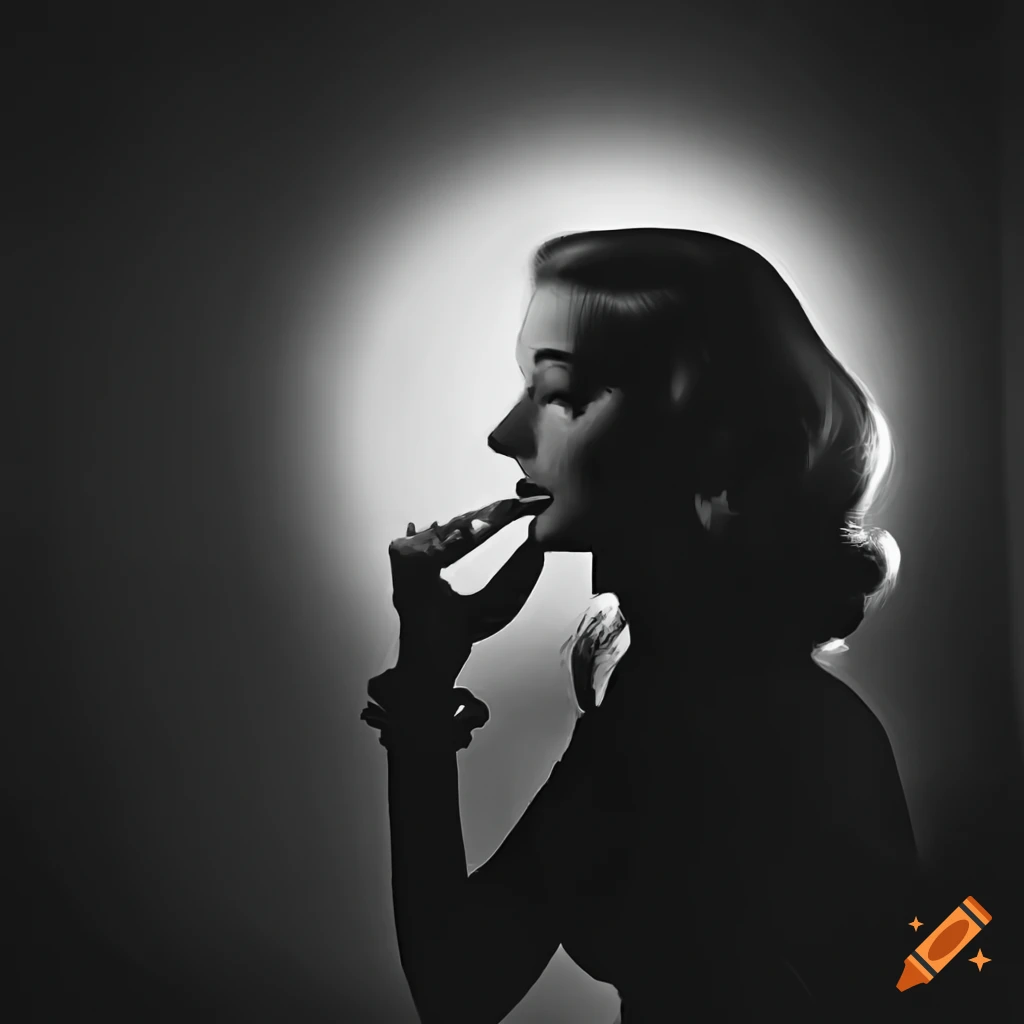 Lauren bacall holding a fire sickle with moon backdrop during chillwave ...