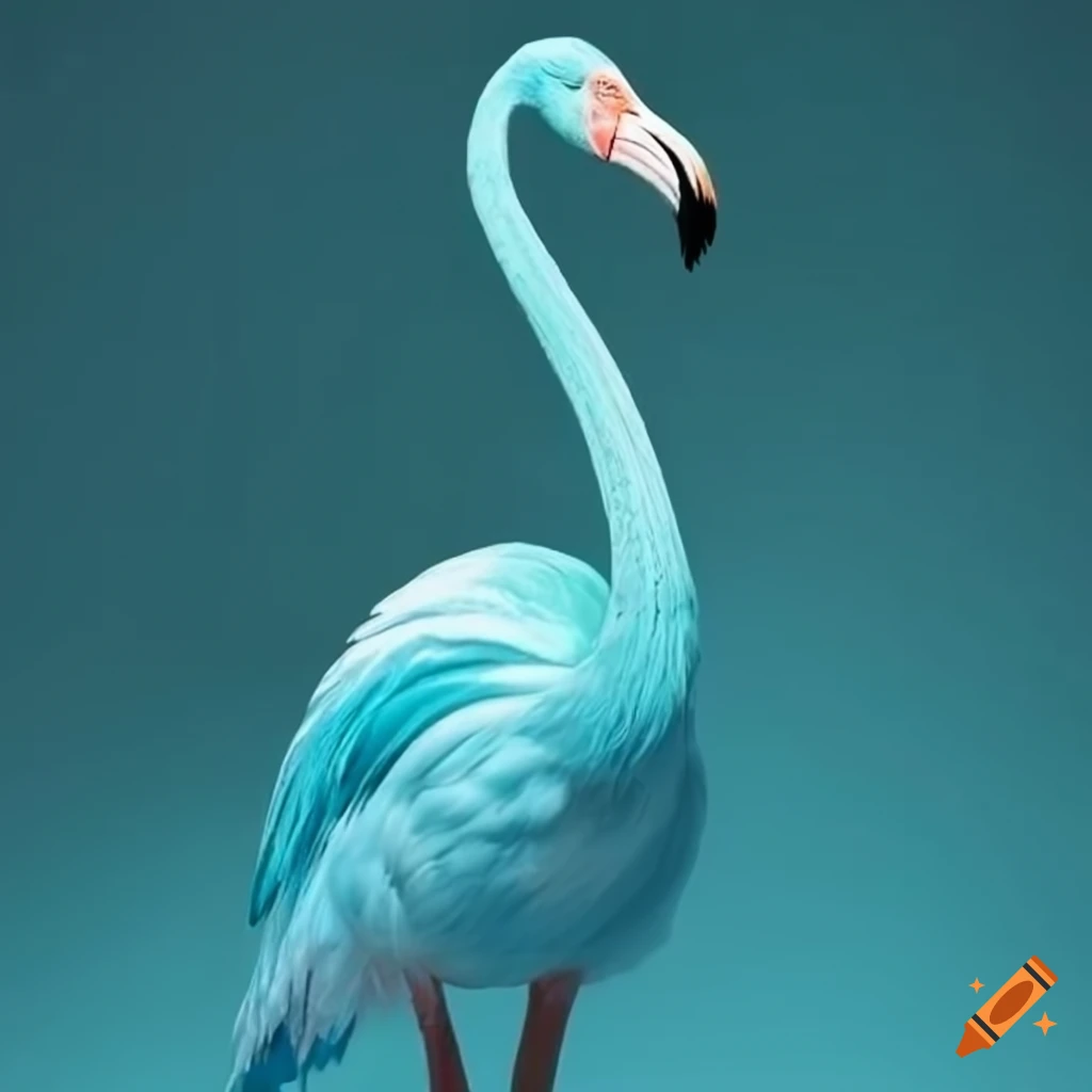 Illustration of a light blue flamingo courtroom on Craiyon