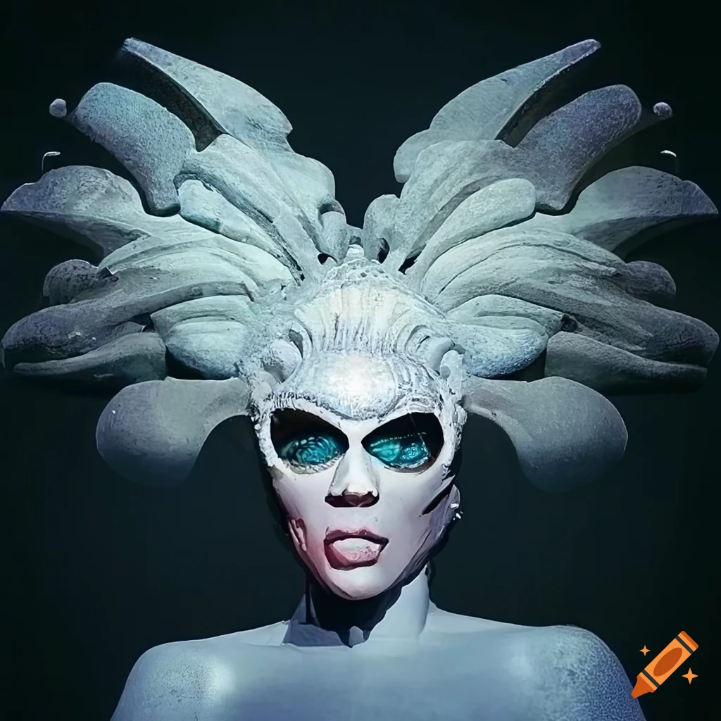 Rupaul in antique style with pure white stone carved bust and science ...