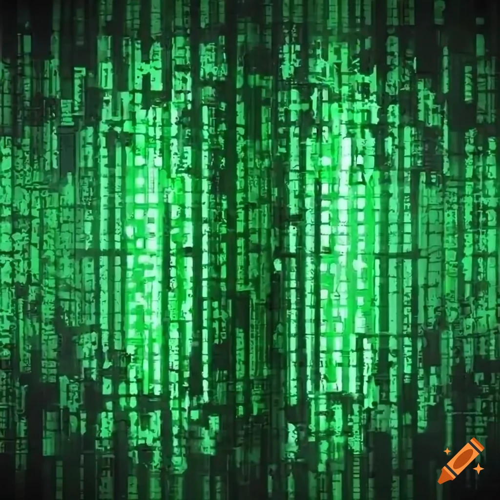 Modern green matrix logo on Craiyon
