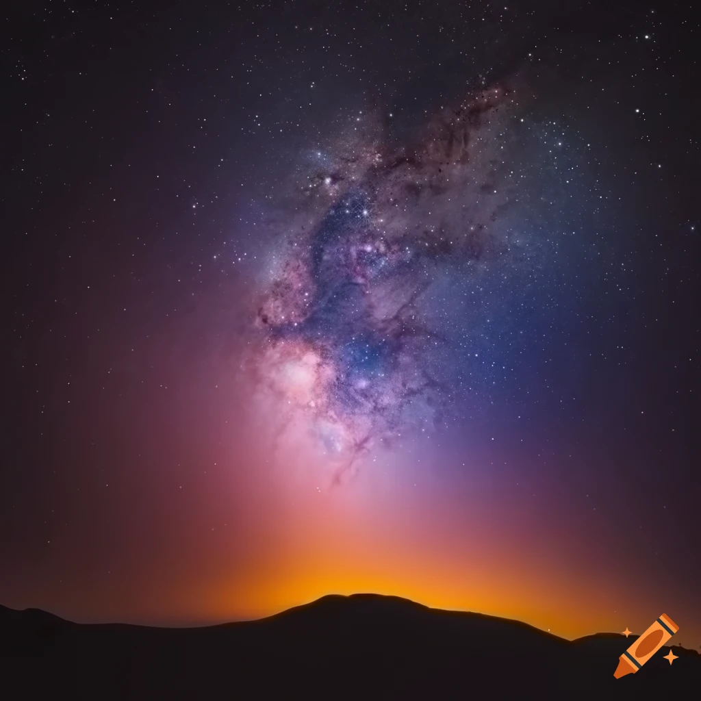 Fantasy landscape with golden hexagonal galaxy shape universe in the ...