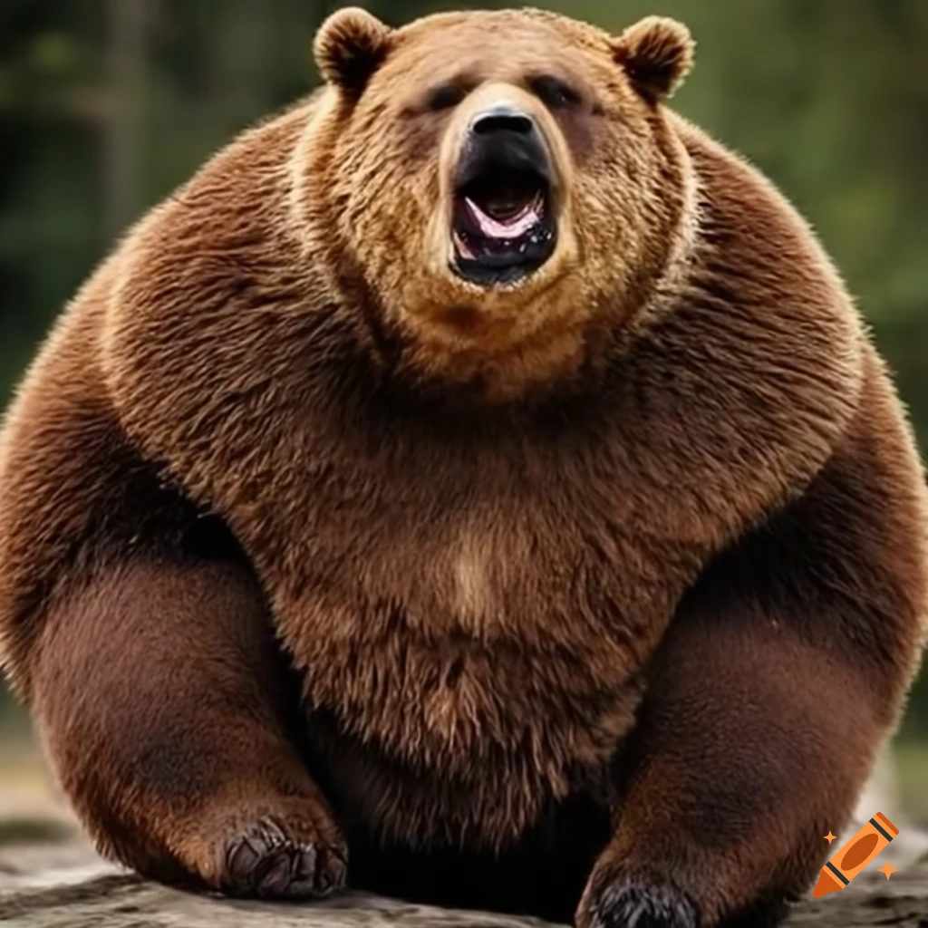 Large bear in its natural habitat on Craiyon