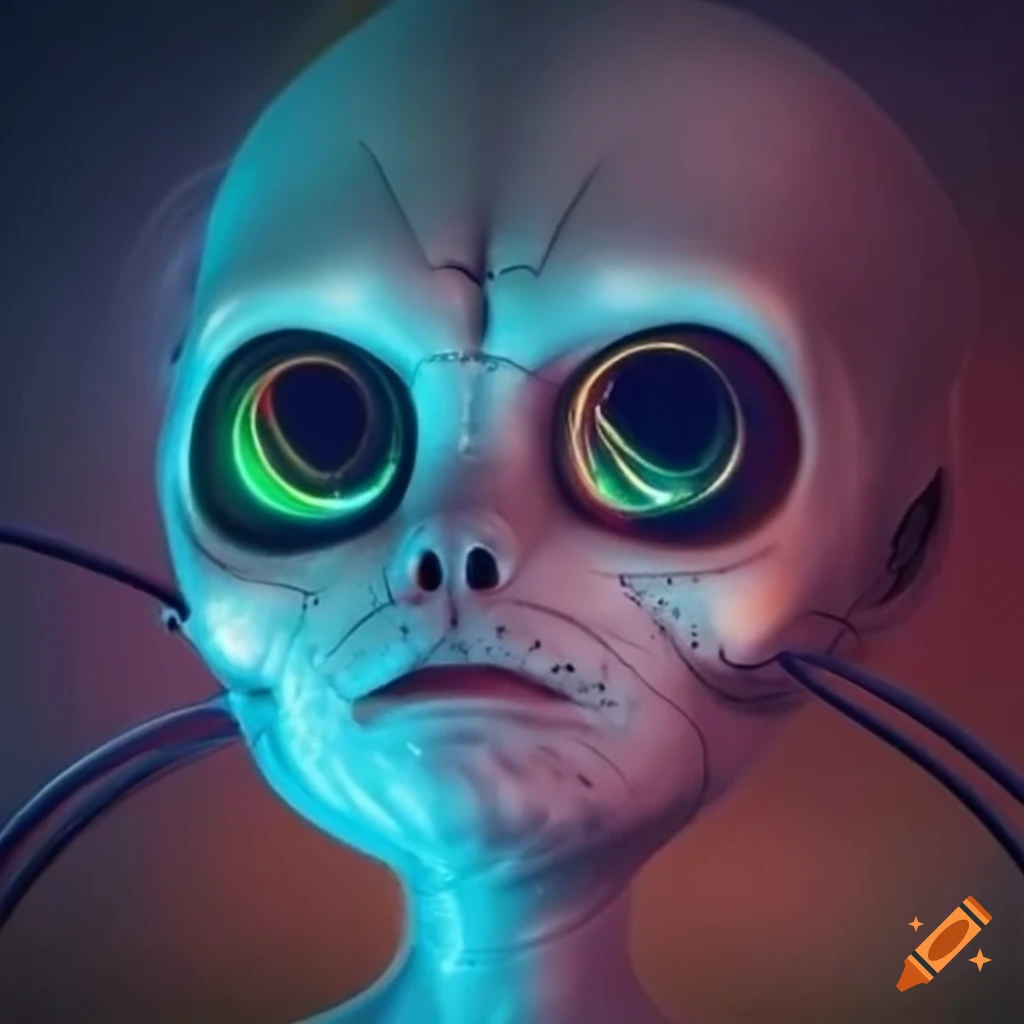 Colorful UFO party with aliens, humans, and cats in a space setting on ...