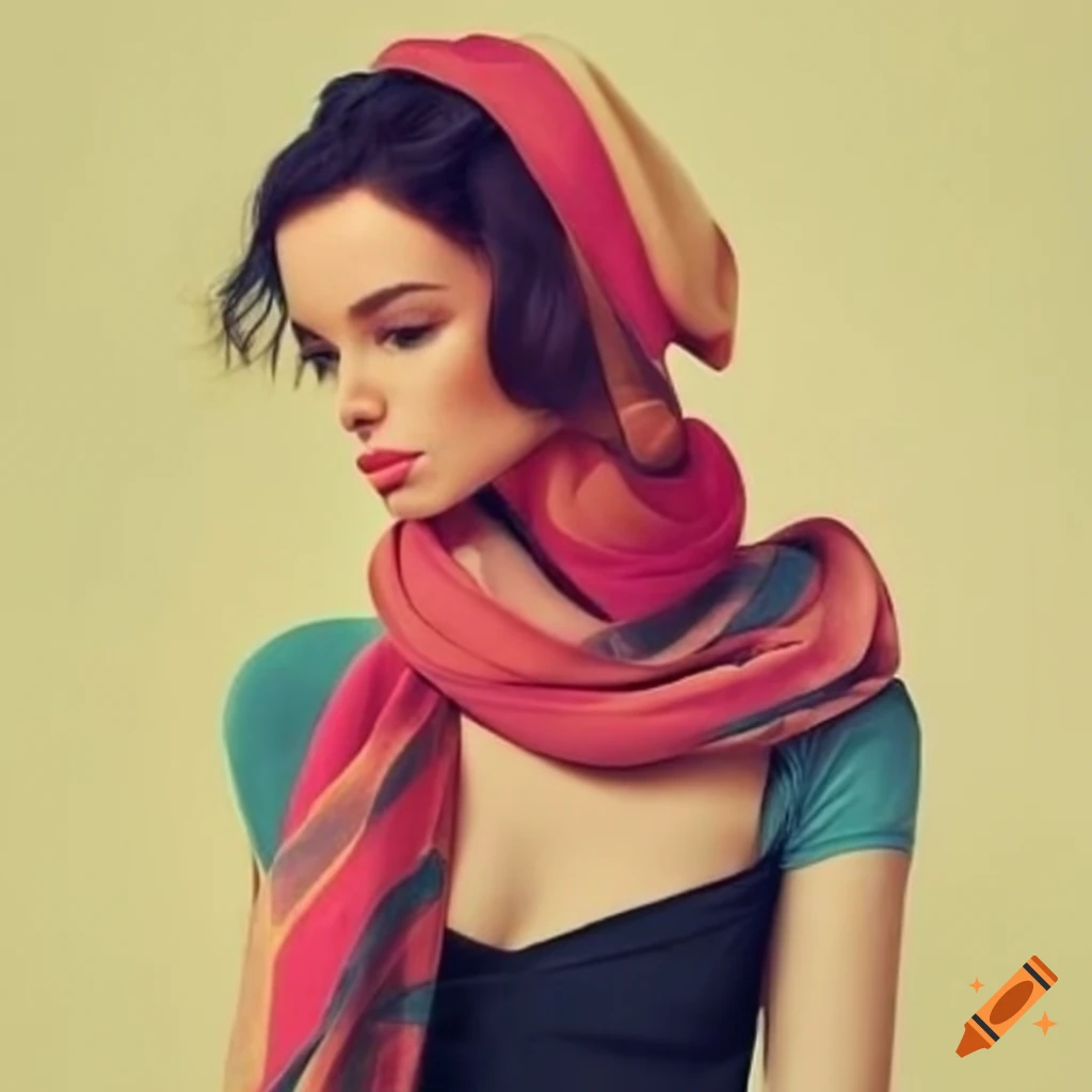 Charming 60s throwback of stylishly dressed women with scarves on Craiyon