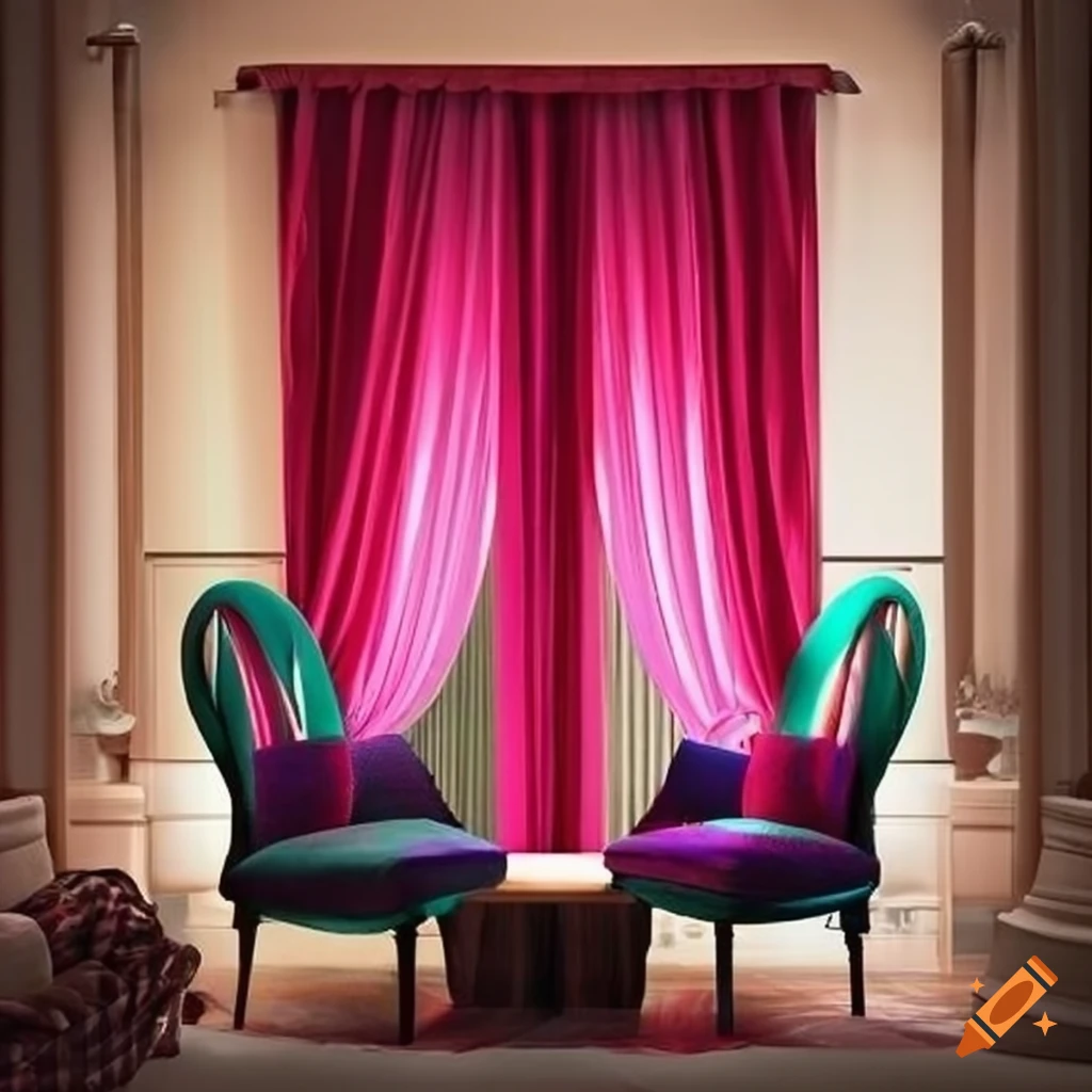 Colored drapes on furniture on Craiyon