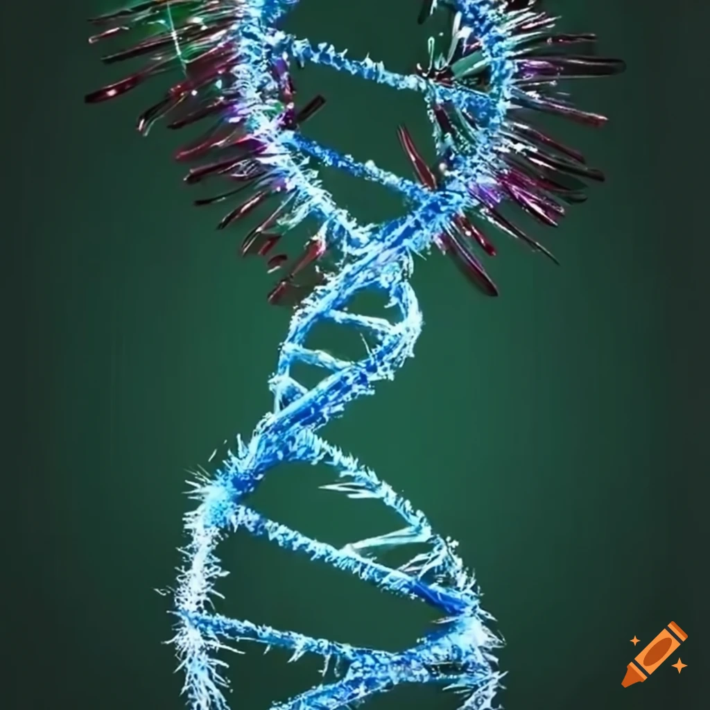 Christmas tree with dna helix tinsel on Craiyon