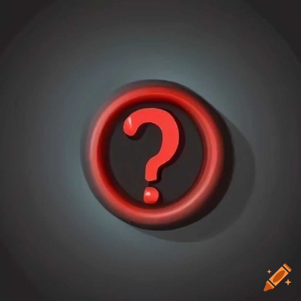 Industrial style circle with a red question mark inside on Craiyon