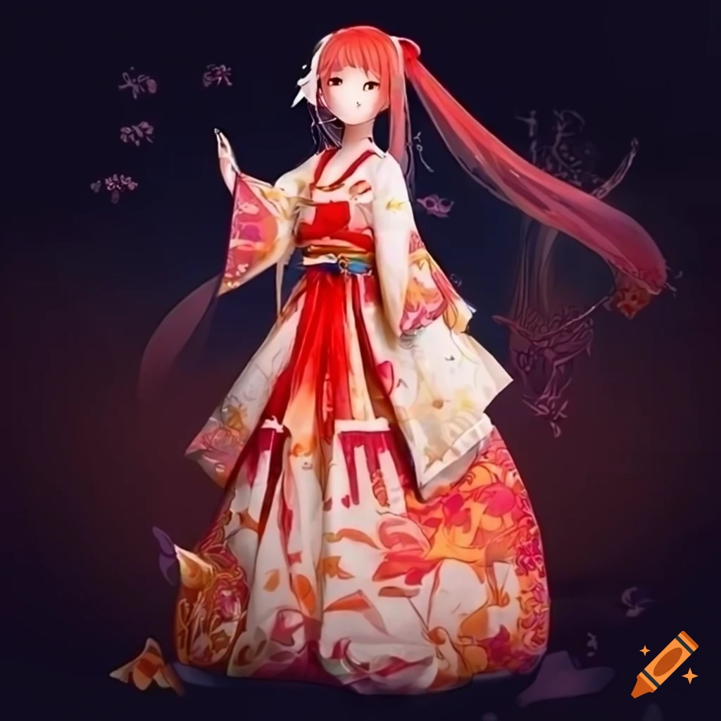 Magical girl from i am magicami in traditional japanese dress on Craiyon