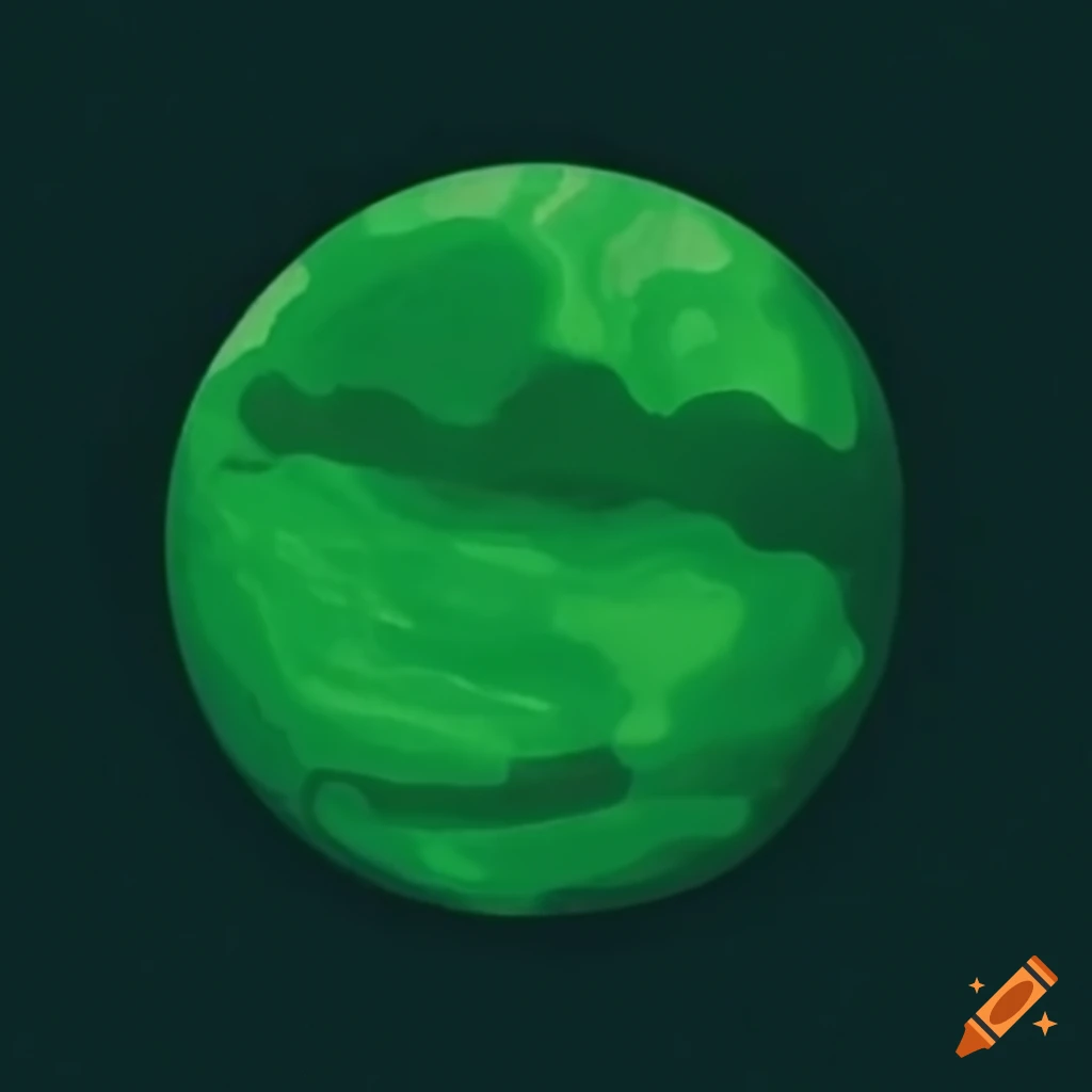 Mars with green sand and large dark green stripes as seen from space on ...