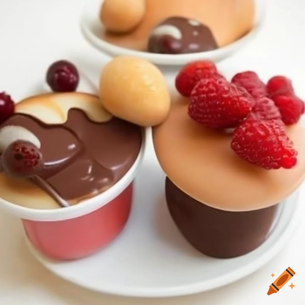 Chocolate and fruit flipper with rabbits on Craiyon