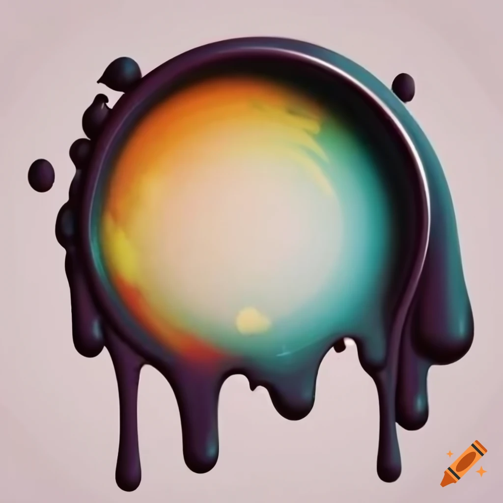 Grunge dripping paint circle with drips off the bottom on Craiyon