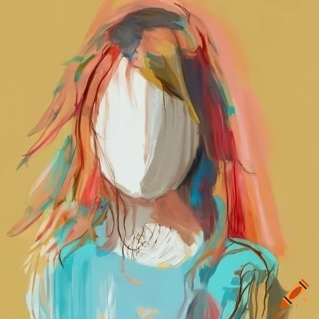 Impressionist style drawing of a faceless person on Craiyon
