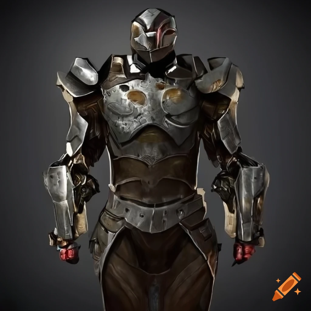Futuristic knight armor torso on Craiyon