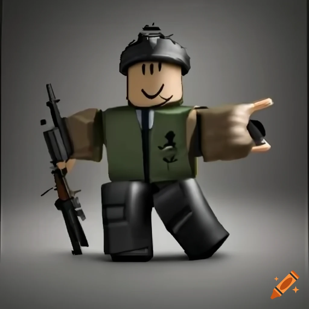 Roblox character ready for battle on Craiyon