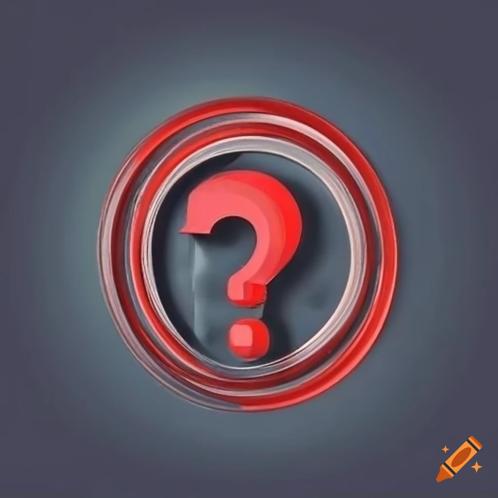 Industrial style circle with a red question mark inside on Craiyon
