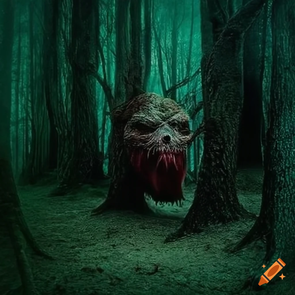 Hidden monster in the deep forest on Craiyon