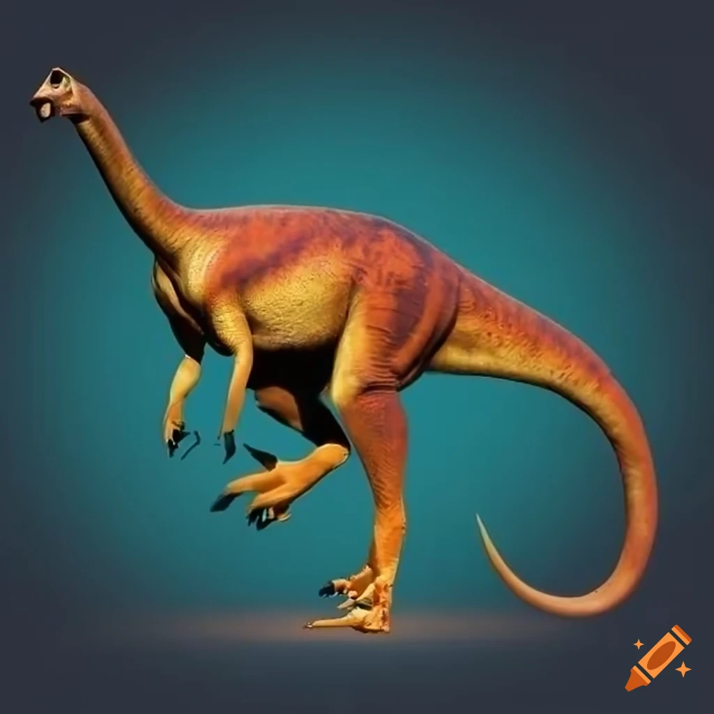 Gallimimus dinosaur with llama-like features on Craiyon