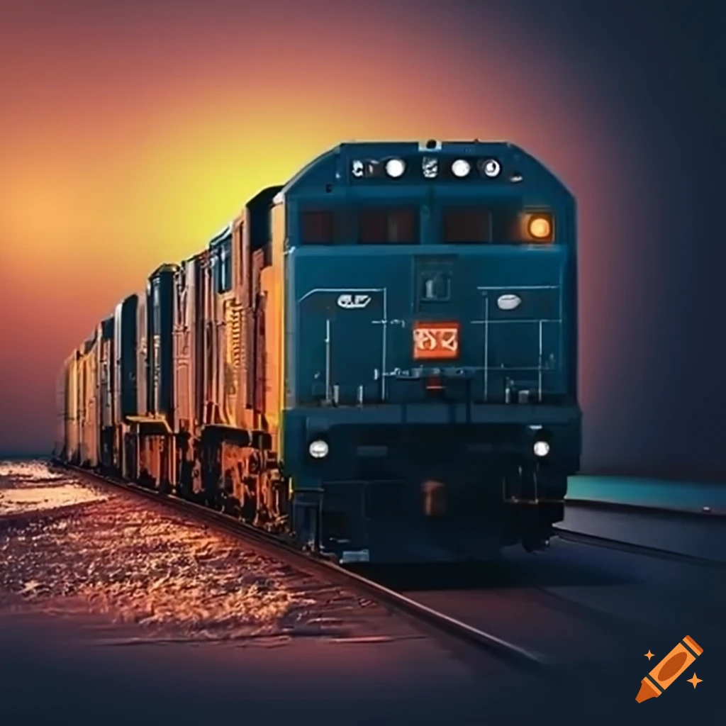 Atomic powered freight train on Craiyon