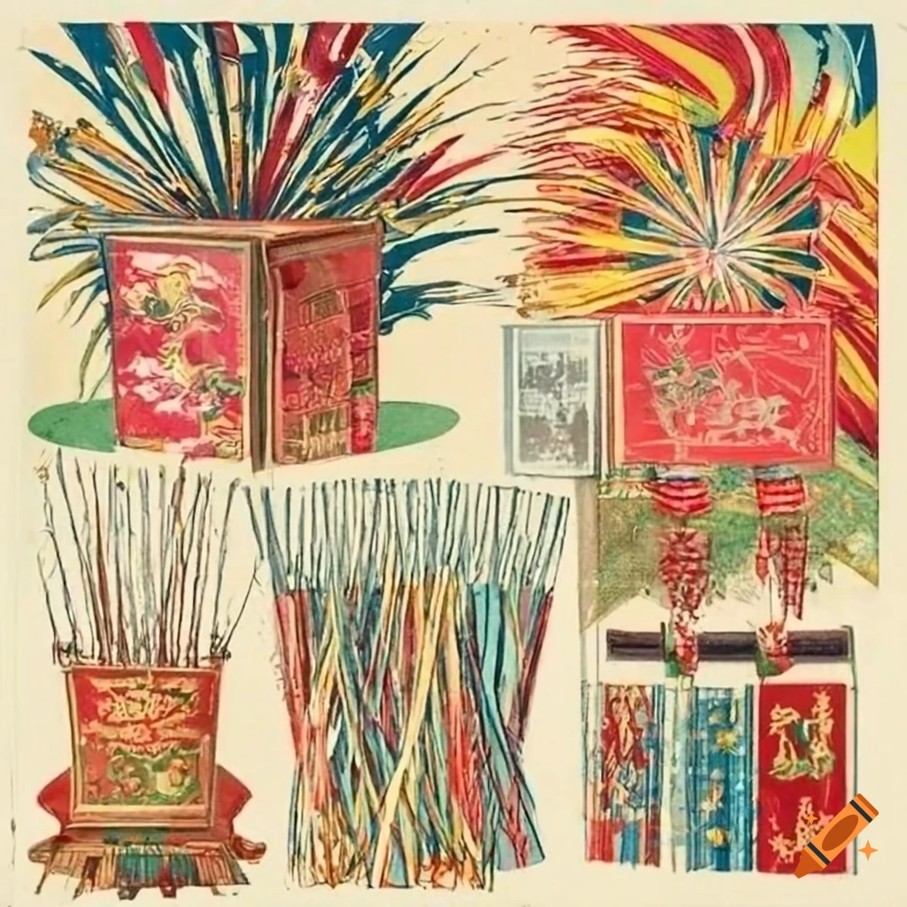 Vintage chinese fireworks crackers package illustration from 1930 on ...