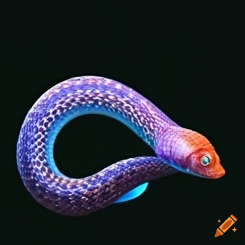 Little snake in a fish can on Craiyon