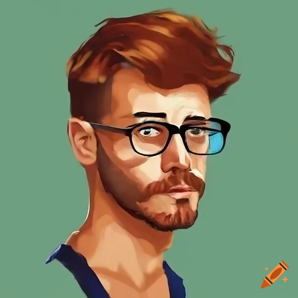 Israeli american man with auburn hair and glasses on Craiyon