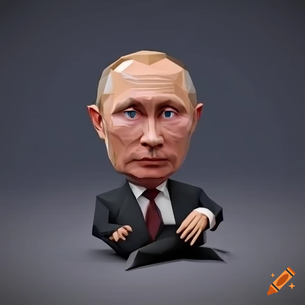 Low poly vladimir putin sitting in an office on Craiyon