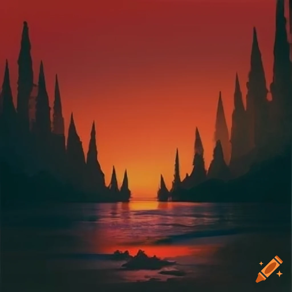 Scenic landscape album cover on Craiyon