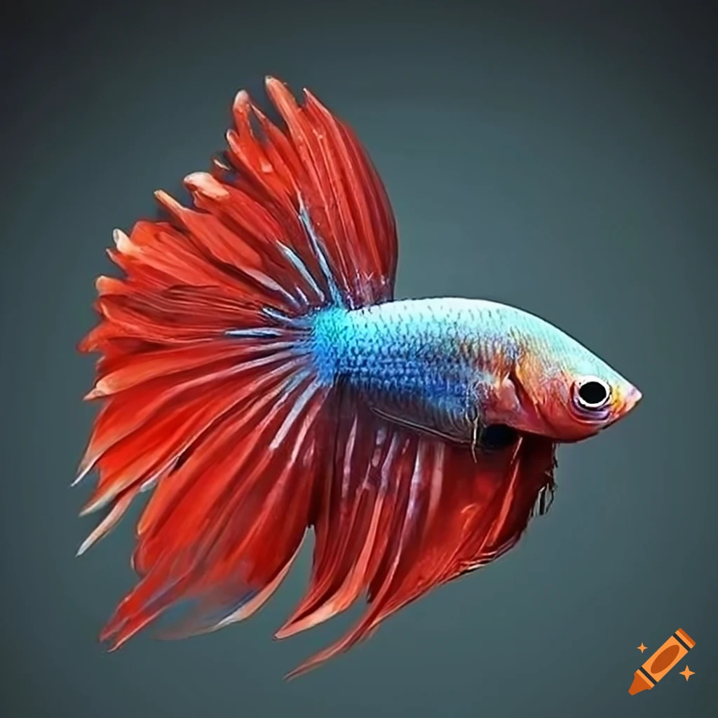 Colorful fighter fish swimming in water on Craiyon