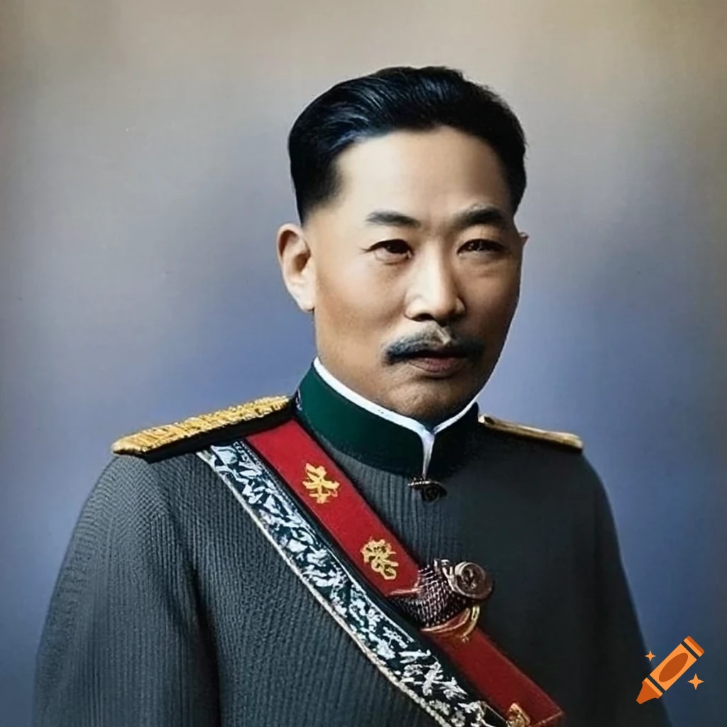 Duan Qirui, Chinese warlord and Beiyang Army commander in 1924 color ...
