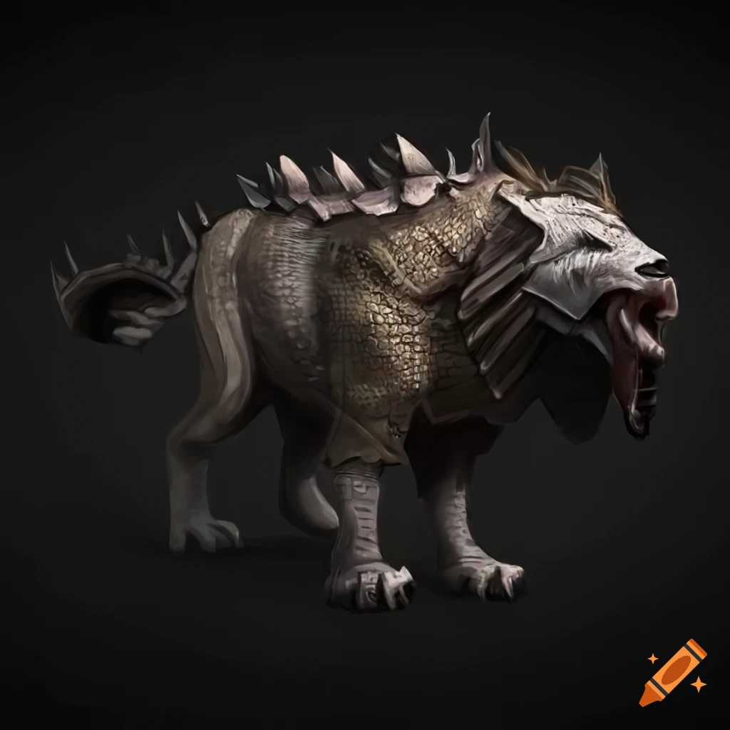 Armored warg creature on Craiyon