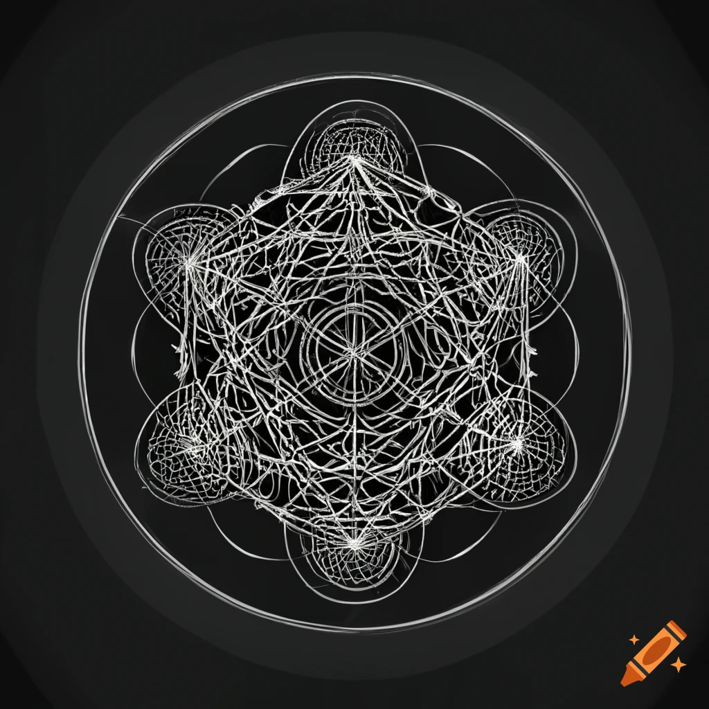 Vector depiction of metatron's cube as a celtic knot on a white ...