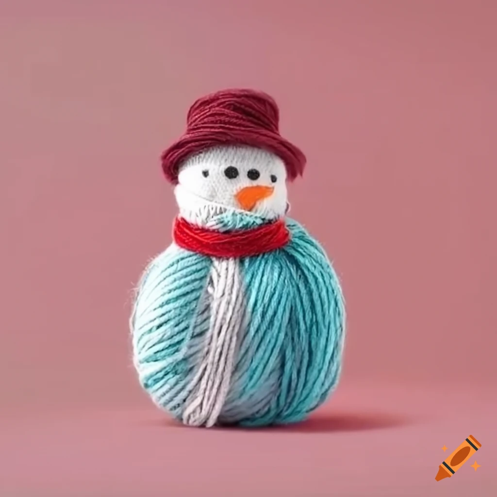 Yarn threads with snowman design for christmas and new year on Craiyon