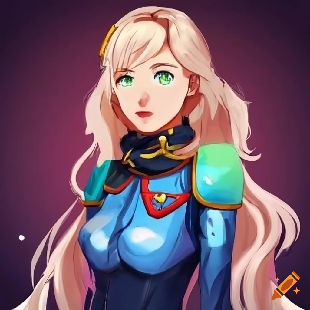 Anime-style female space captain on Craiyon