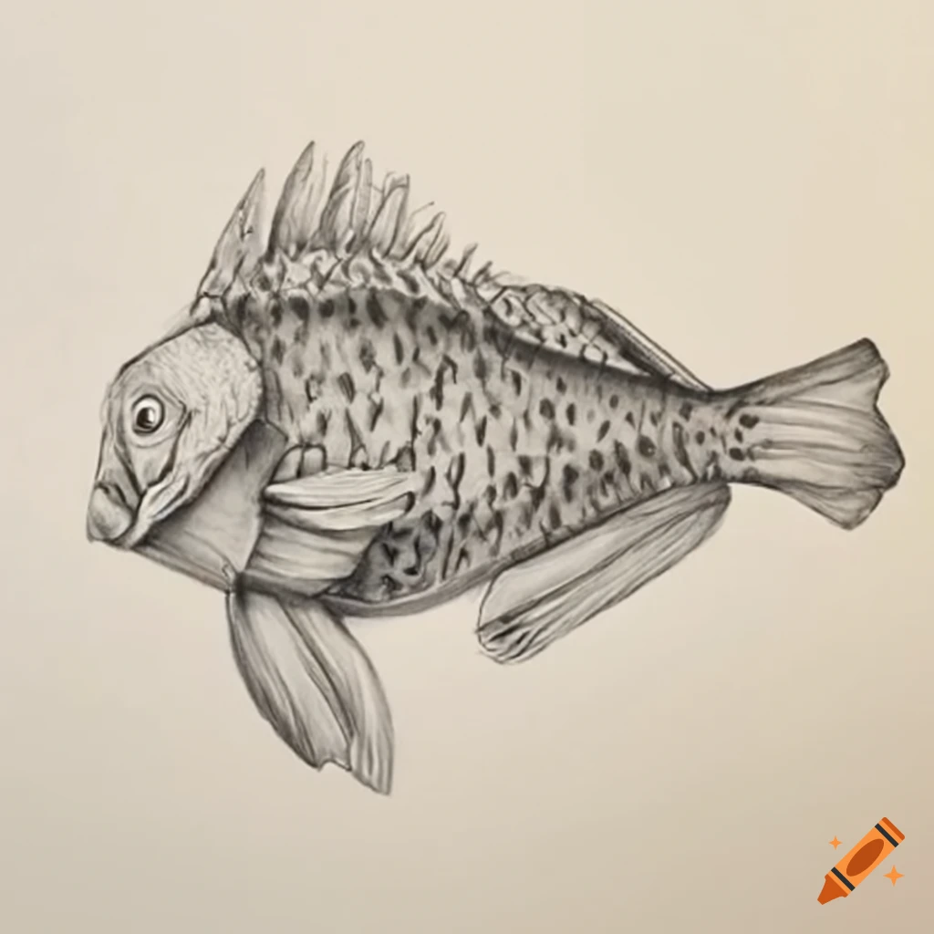 Mesozoic ancient fish on Craiyon