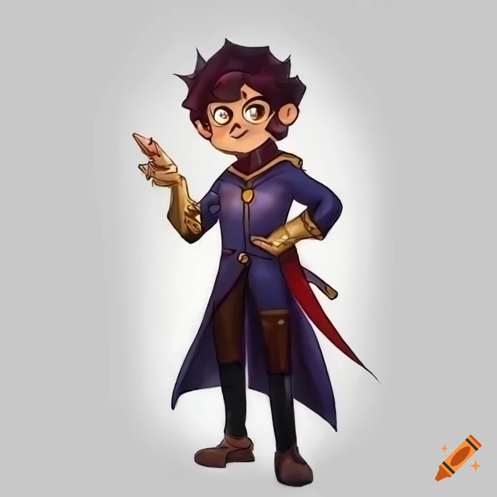 Male prince character from owl house on white background on Craiyon