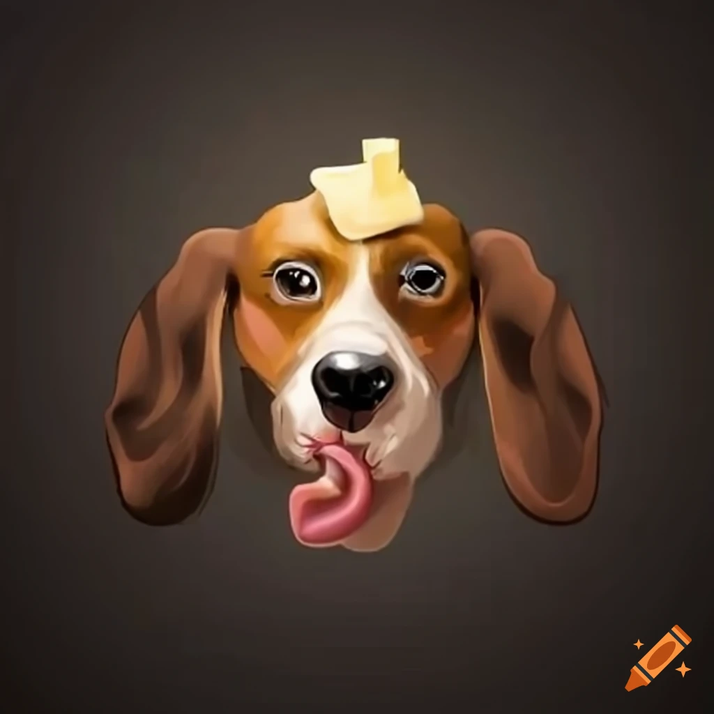 Dog with butter on its head on Craiyon