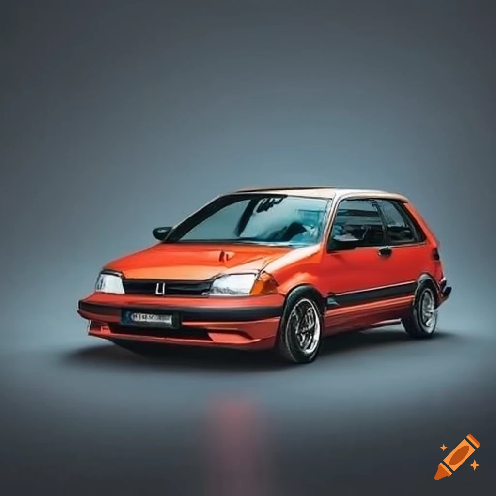 Honda civic hatchback mixed with toyota tercel hatchback on Craiyon