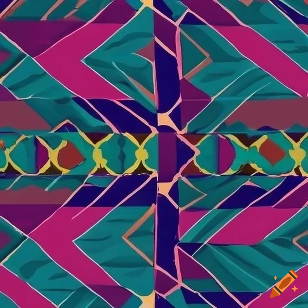 Vibrant and intricate swazi-inspired abstract pattern in kaross style ...