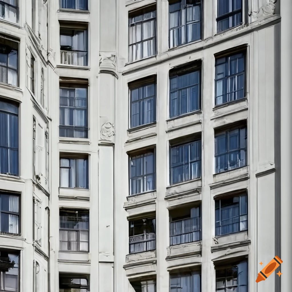 European high-rise with balconies and loggias designed by Schinkel on ...