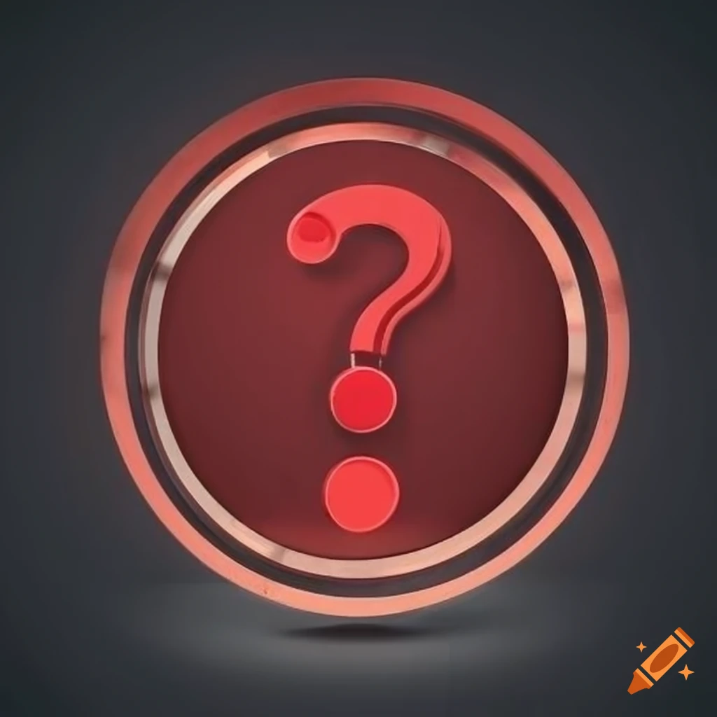 Industrial style circle with a red question mark inside on Craiyon