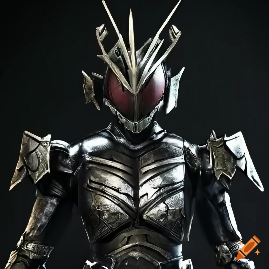 Kamen rider mantis in dark souls style black armor on Craiyon