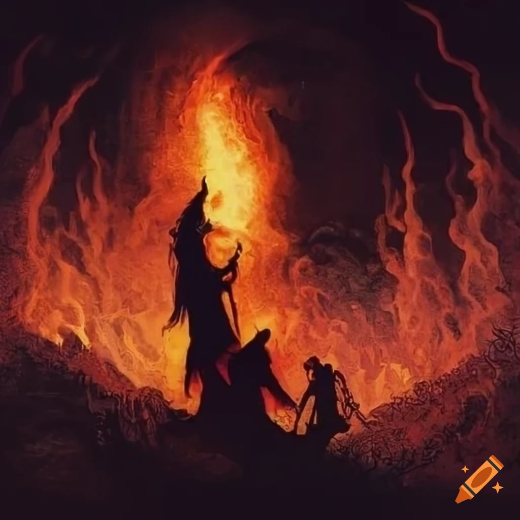 Phonk cover art for 'burn me: a city on fire' by gustave doré on Craiyon