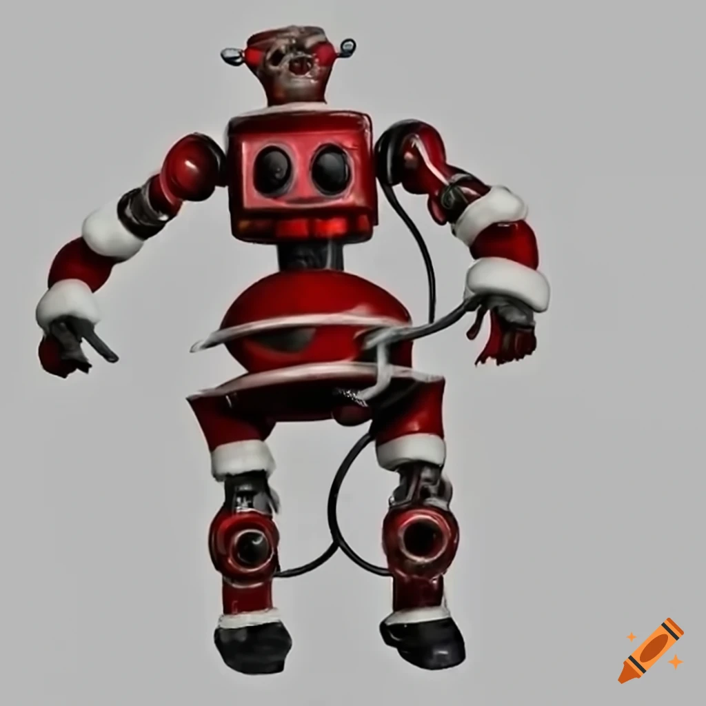 Sinister robotic santa claus on Craiyon