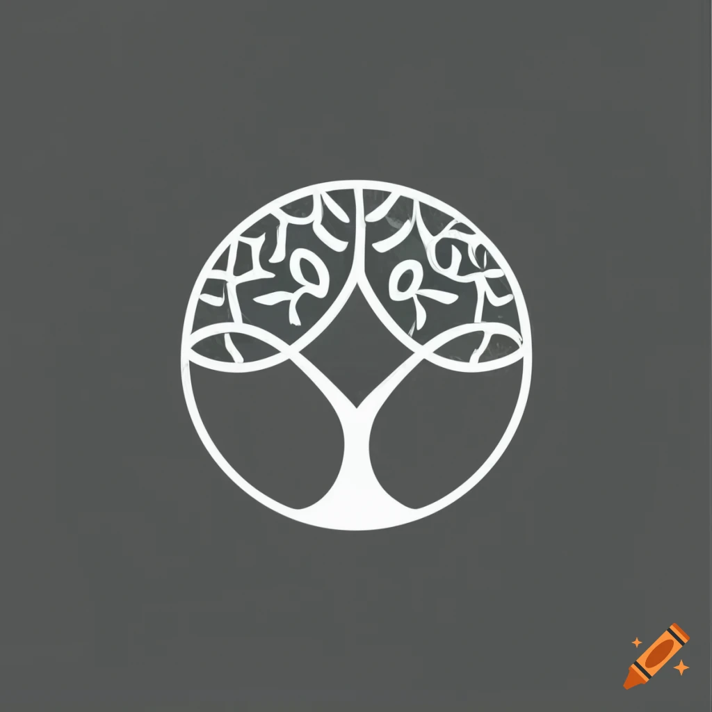 Minimalist geometric tree logo with infinity symbol canopy on Craiyon