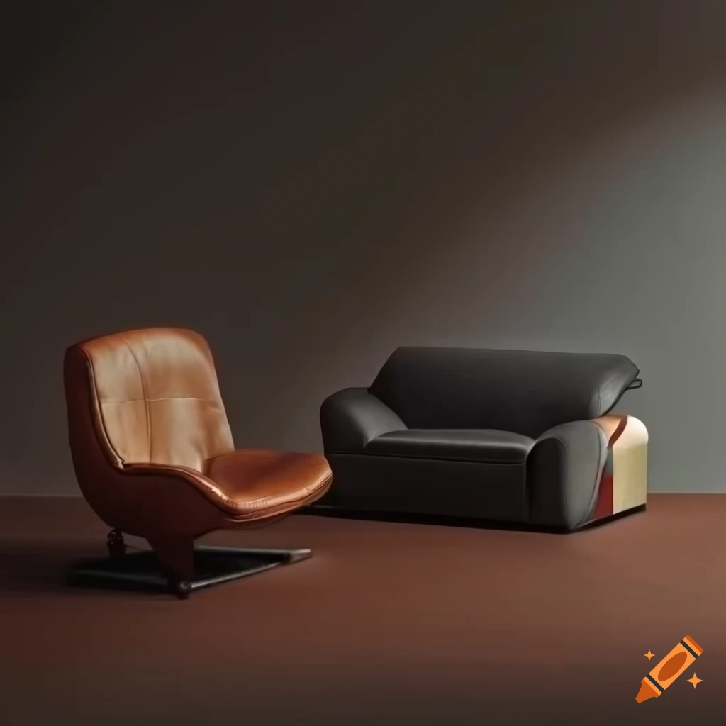 Modern and sophisticated hall with leather armchair, sofa, racing ...