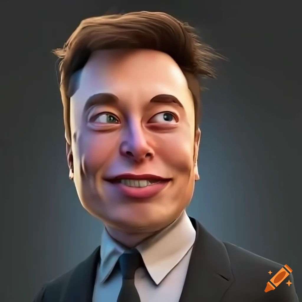 3D animated character of Elon Musk on Craiyon