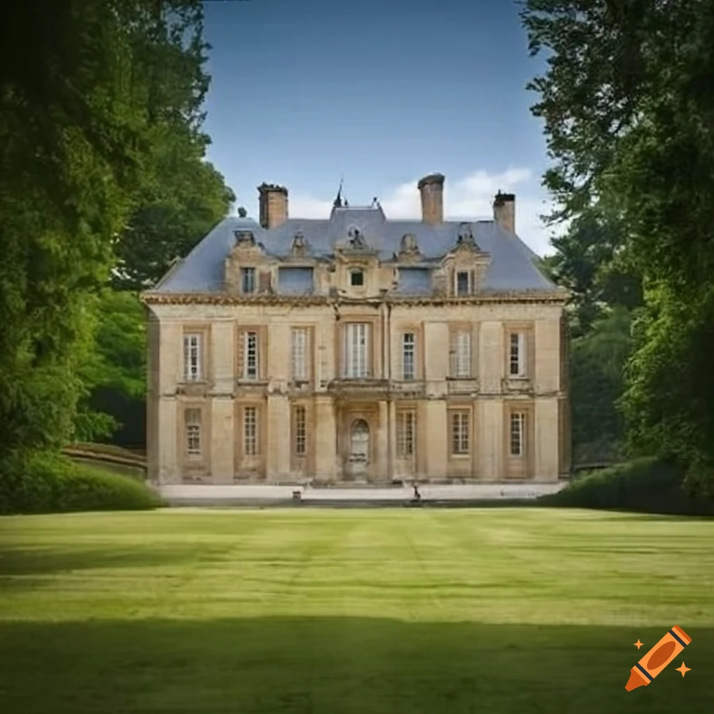 Two-story country mansion in northern France with a symmetrical facade ...